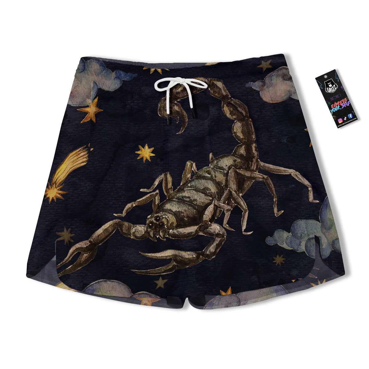 Zodiac Sign Watercolor Scorpio Print Men's Running Shorts