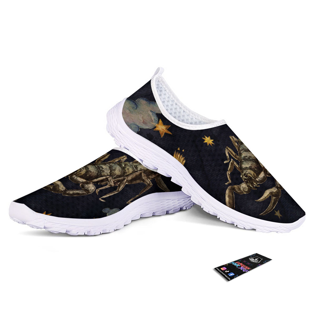 Zodiac Sign Watercolor Scorpio Print Nurse Shoes