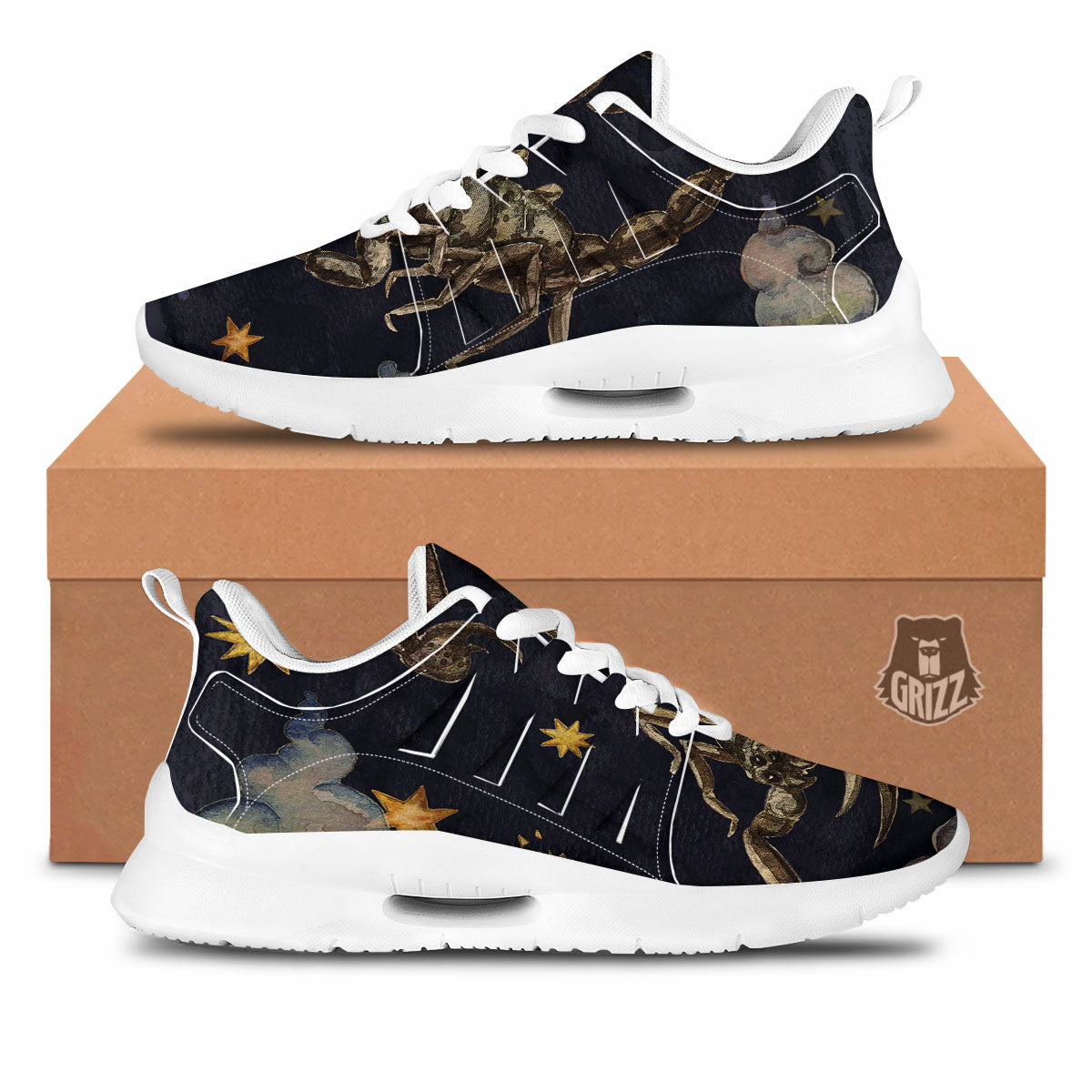 Zodiac Sign Watercolor Scorpio Print Tennis Shoes