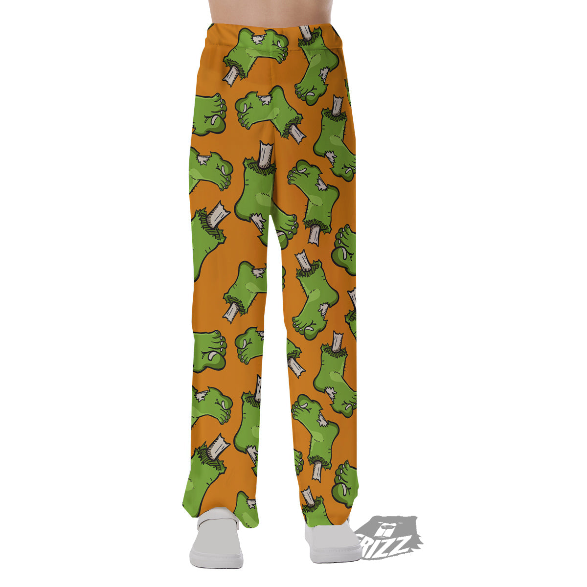 Zombie Foot Print Pattern Pajama Pants