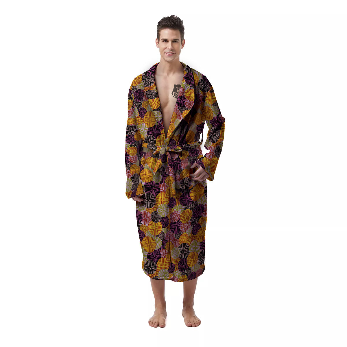 Aboriginal Dot Australian Print Pattern Men's Robe