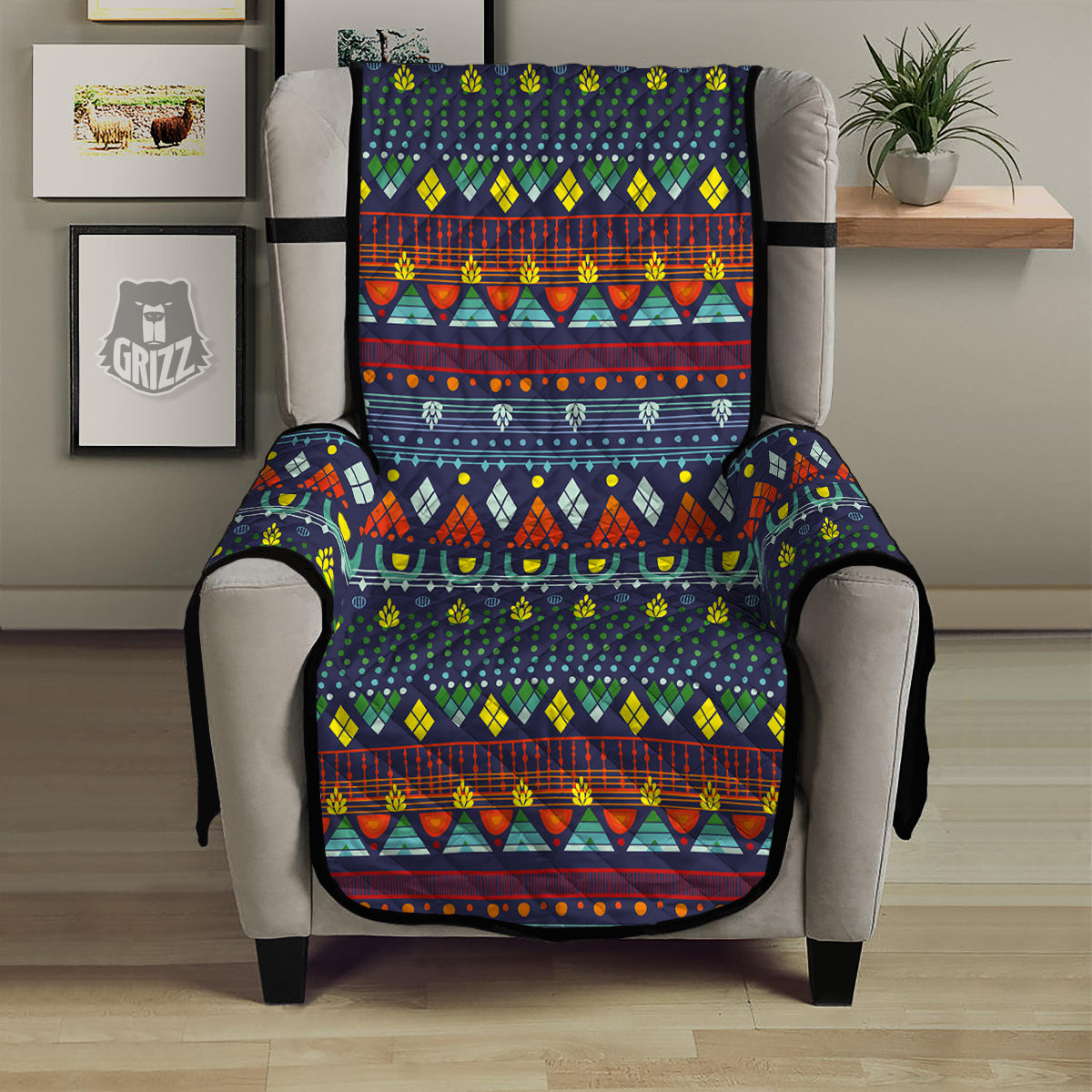 Adinkra Tribe African West Symbols Armchair Protector
