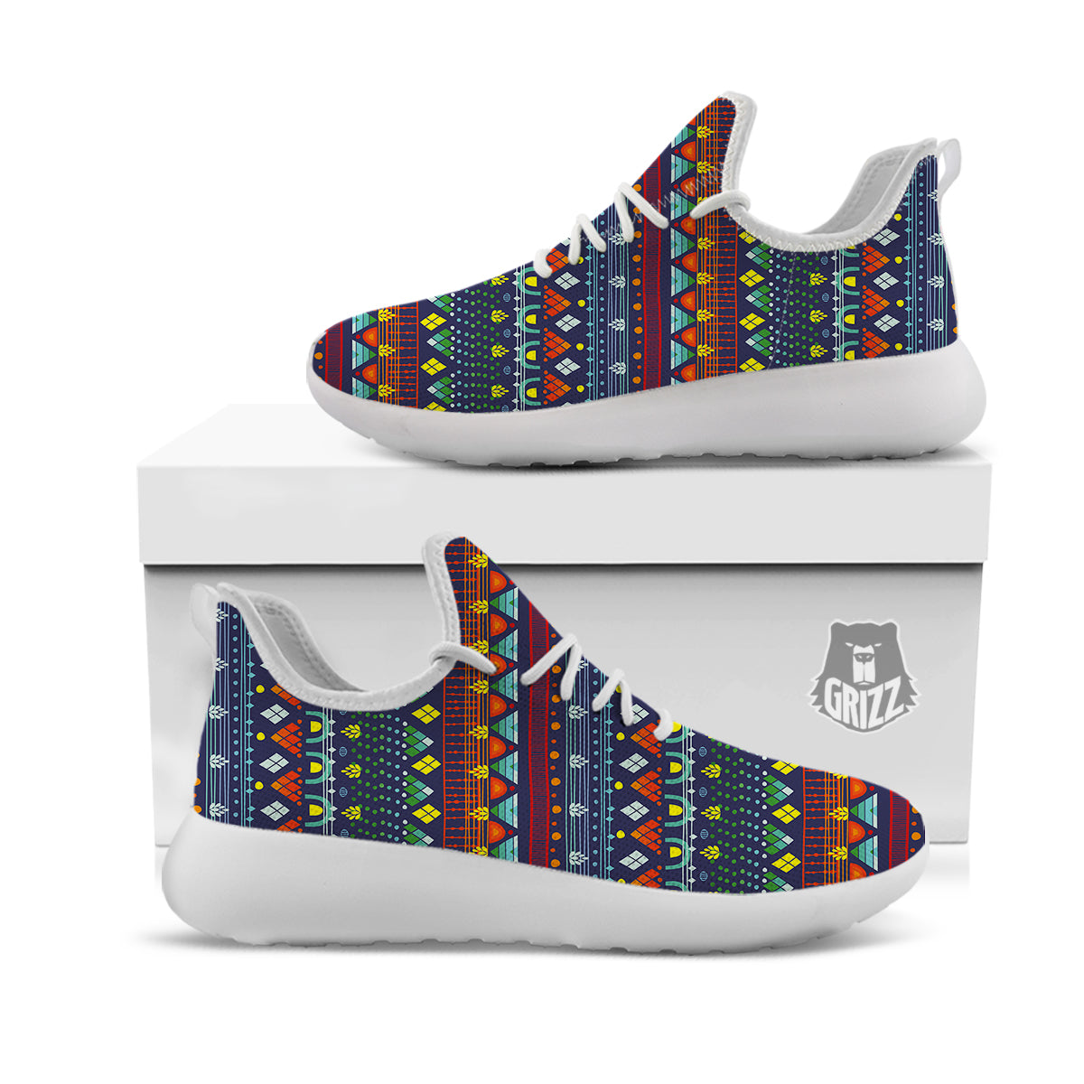 Adinkra Tribe African West Symbols White Athletic Shoes – Grizzshopping