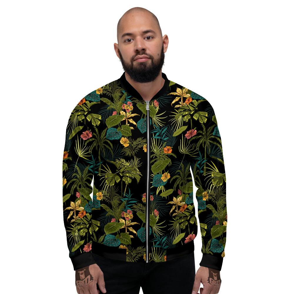 Aloha Hibiscus Tropical Print Pattern Men's Bomber Jacket