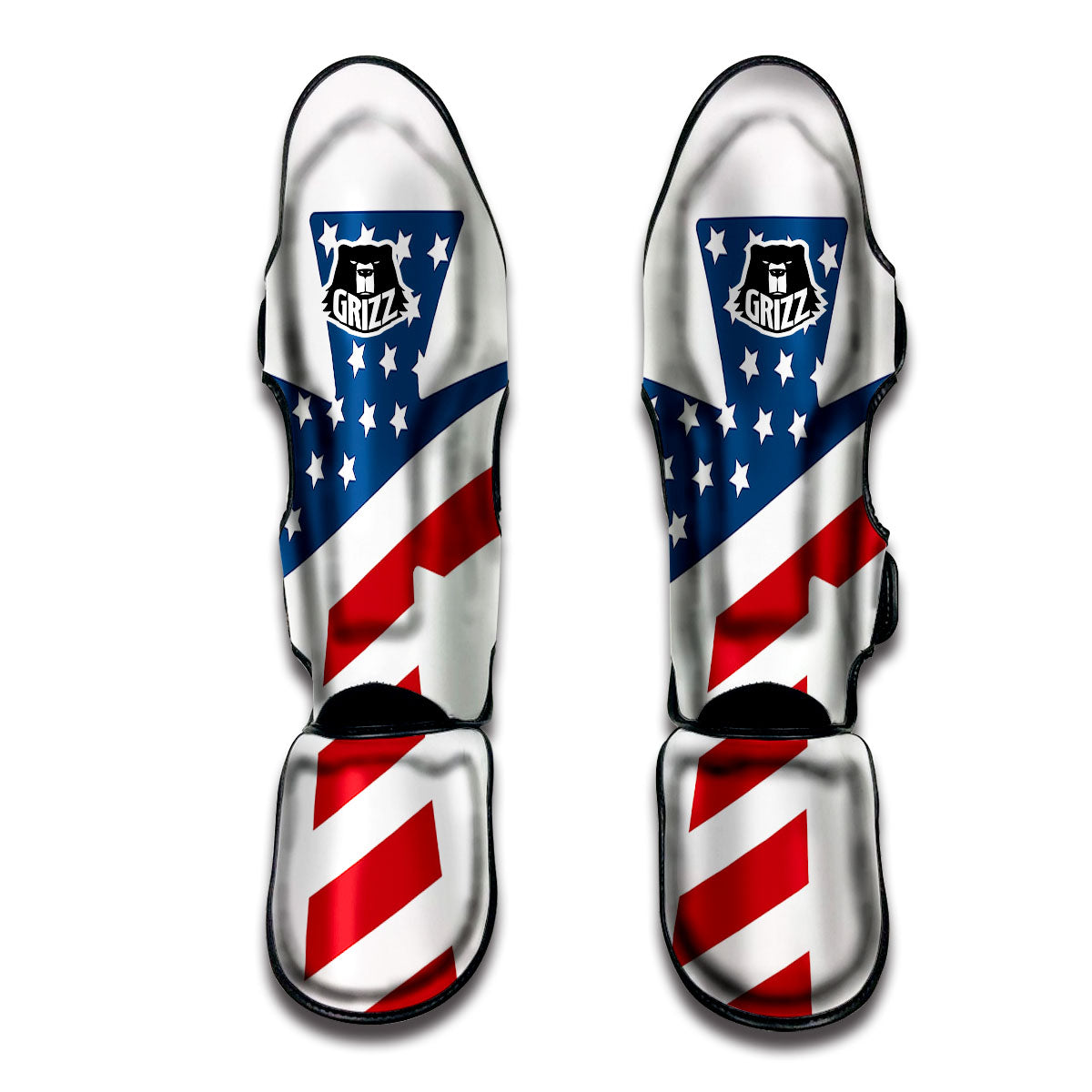 American Flag Christian Cross Print Muay Thai Shin Guards