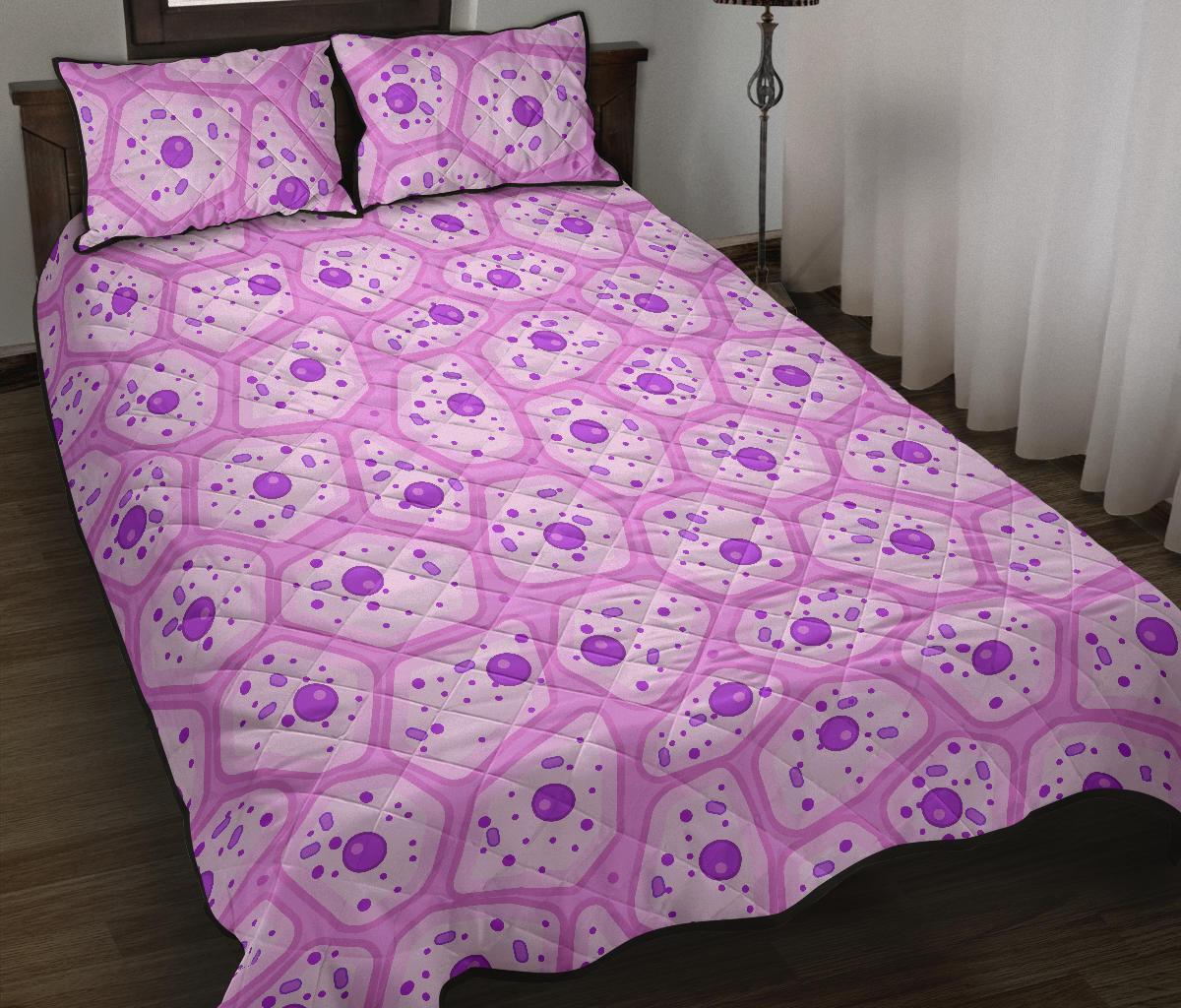 Anatomy Cells Pattern Print Bed Set Quilt