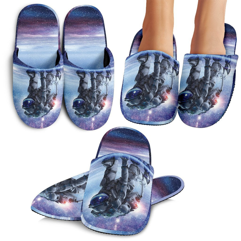 Astronaut Galaxy Space Print Premium Home Slippers