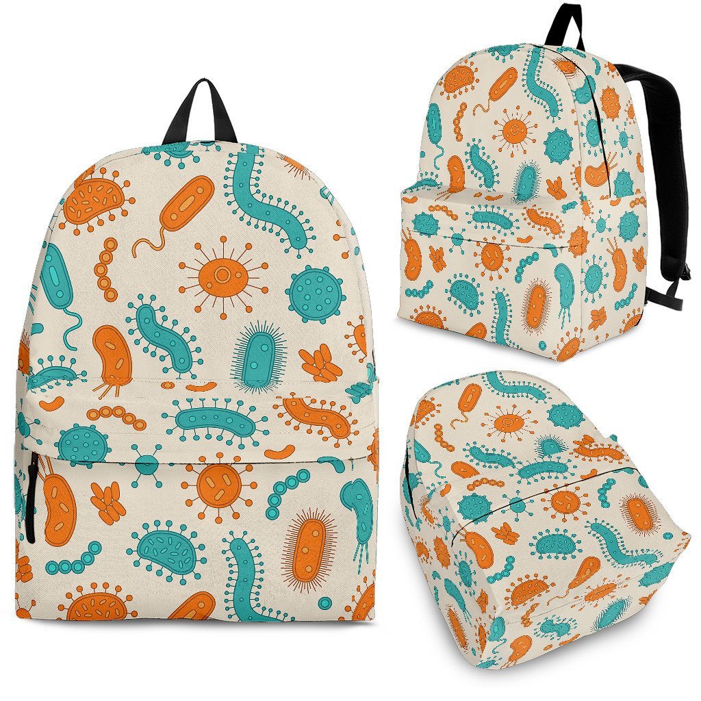 Bacteria Virus Print Pattern Backpack