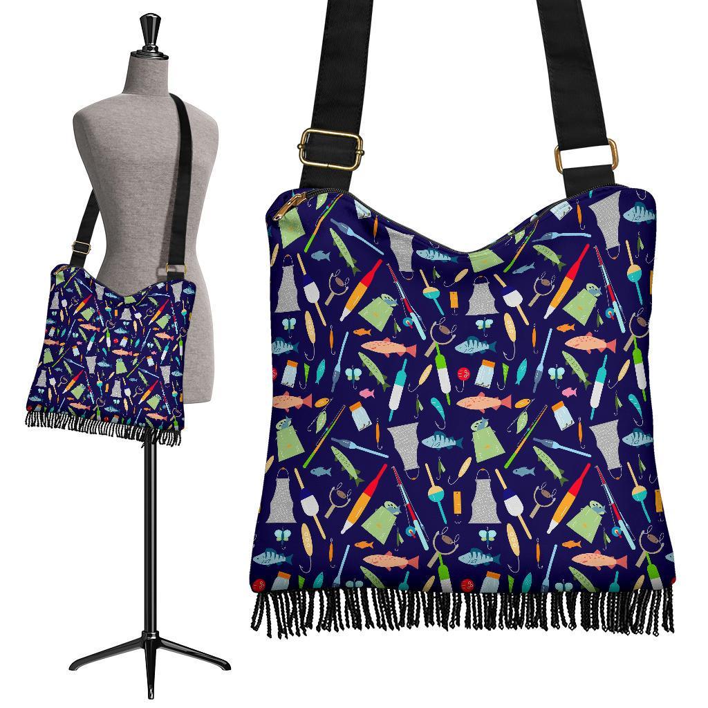 Bait Bass Fishing Print Pattern Crossbody Bags