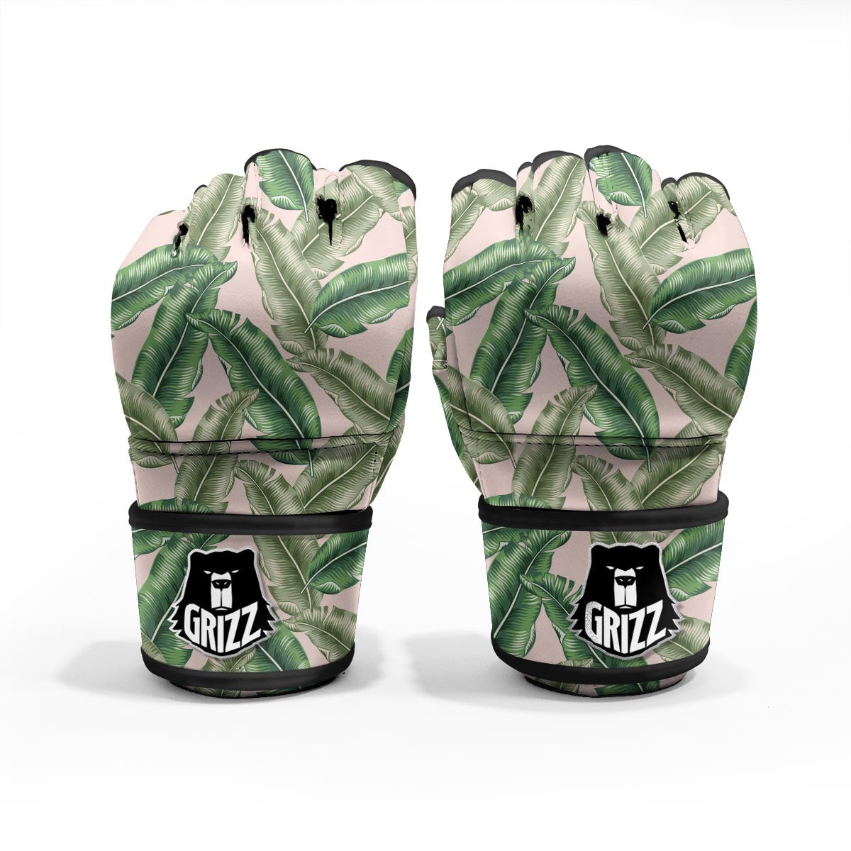 Banana Leaves Tropical Print Pattern MMA Gloves