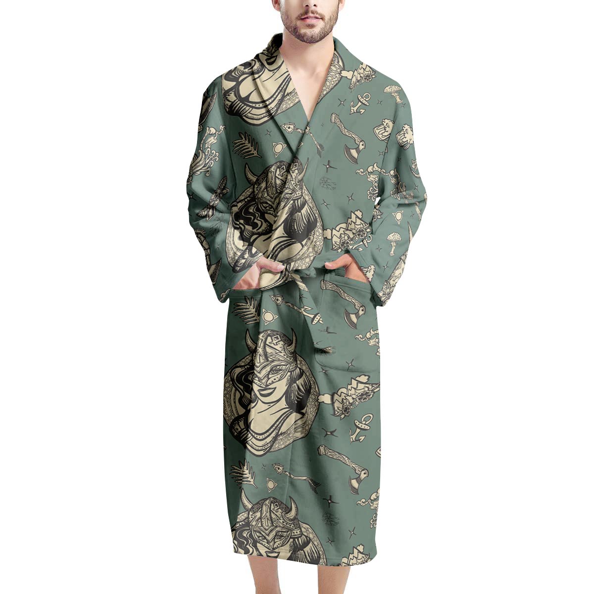Barbarian Warrior Viking Norse Men's Robe