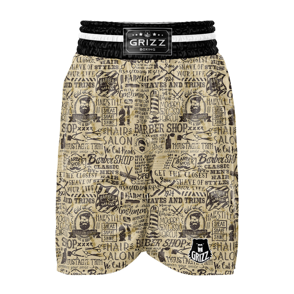 Barber Vintage Color Print Pattern Boxing Shorts