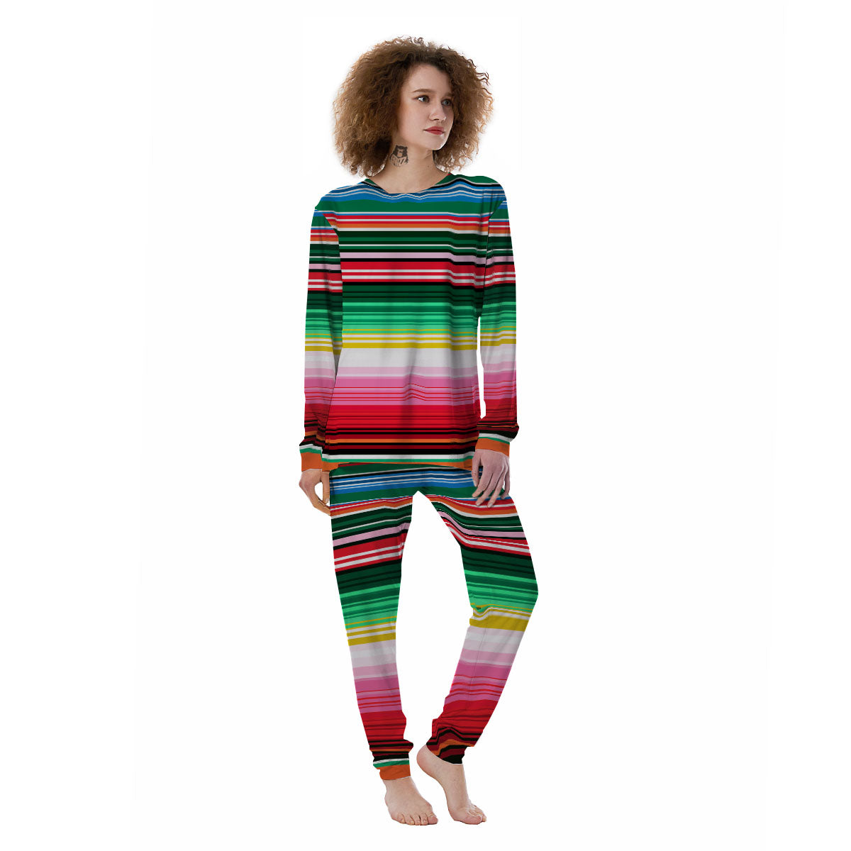 Blanket Mexican Serape Print Pattern Women's Pajamas