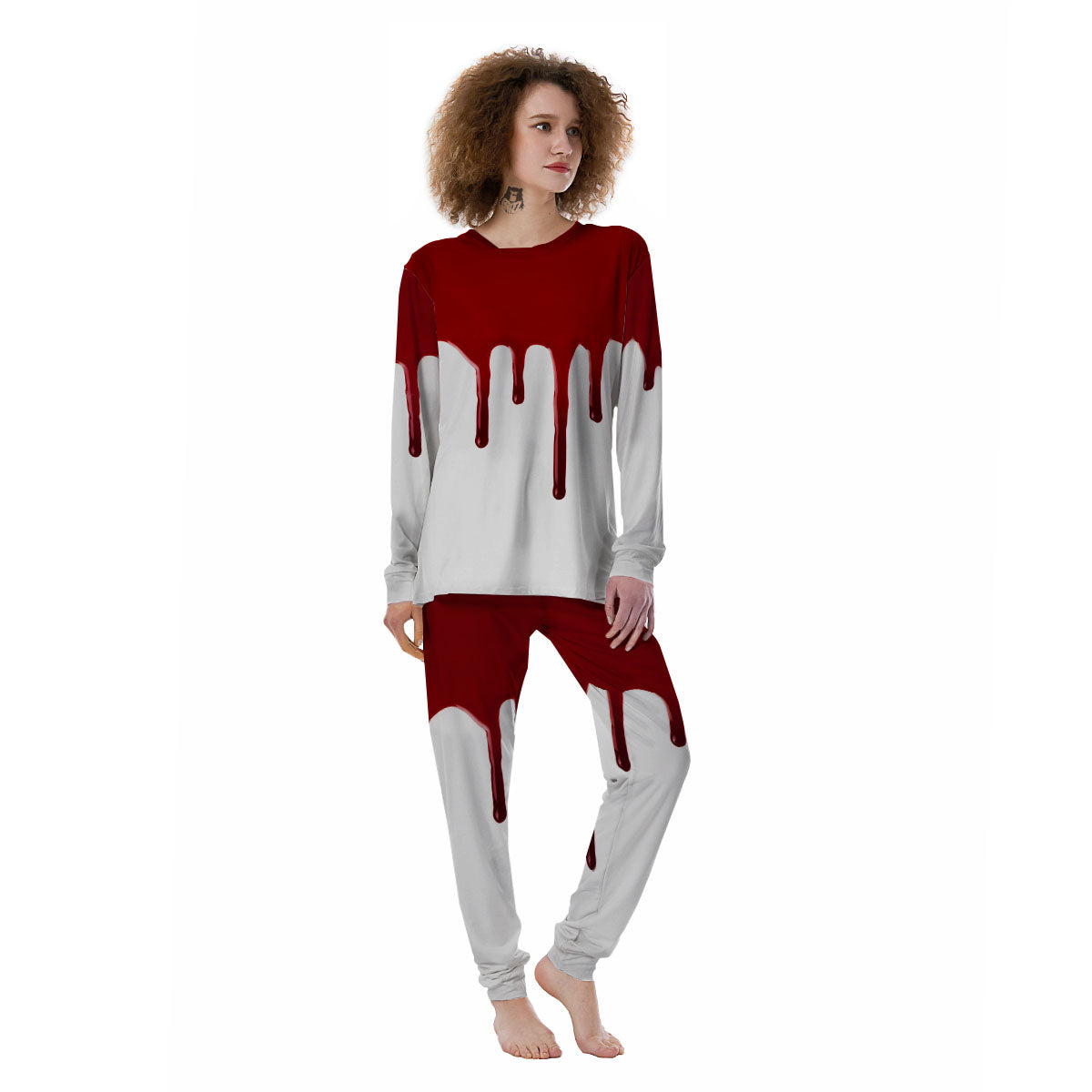 Blood Flowing Red Print Women's Pajamas