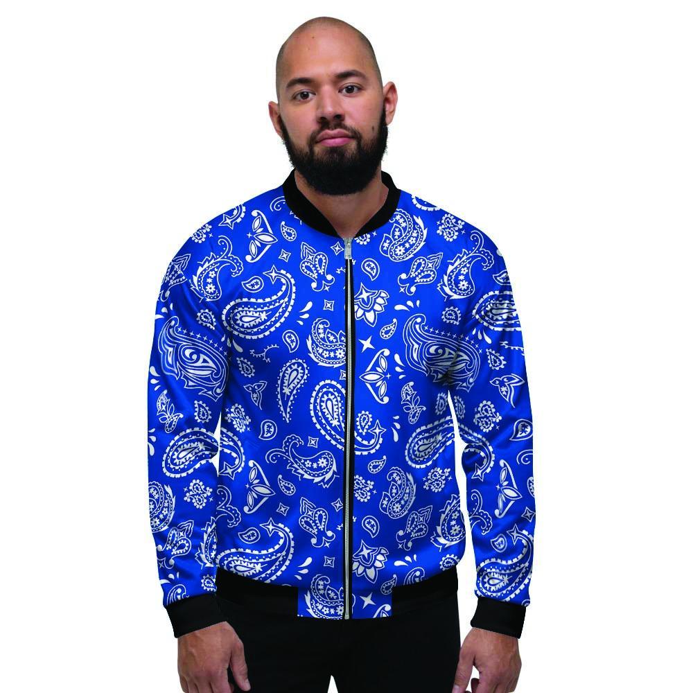 Blue Bandana Men's Bomber Jacket