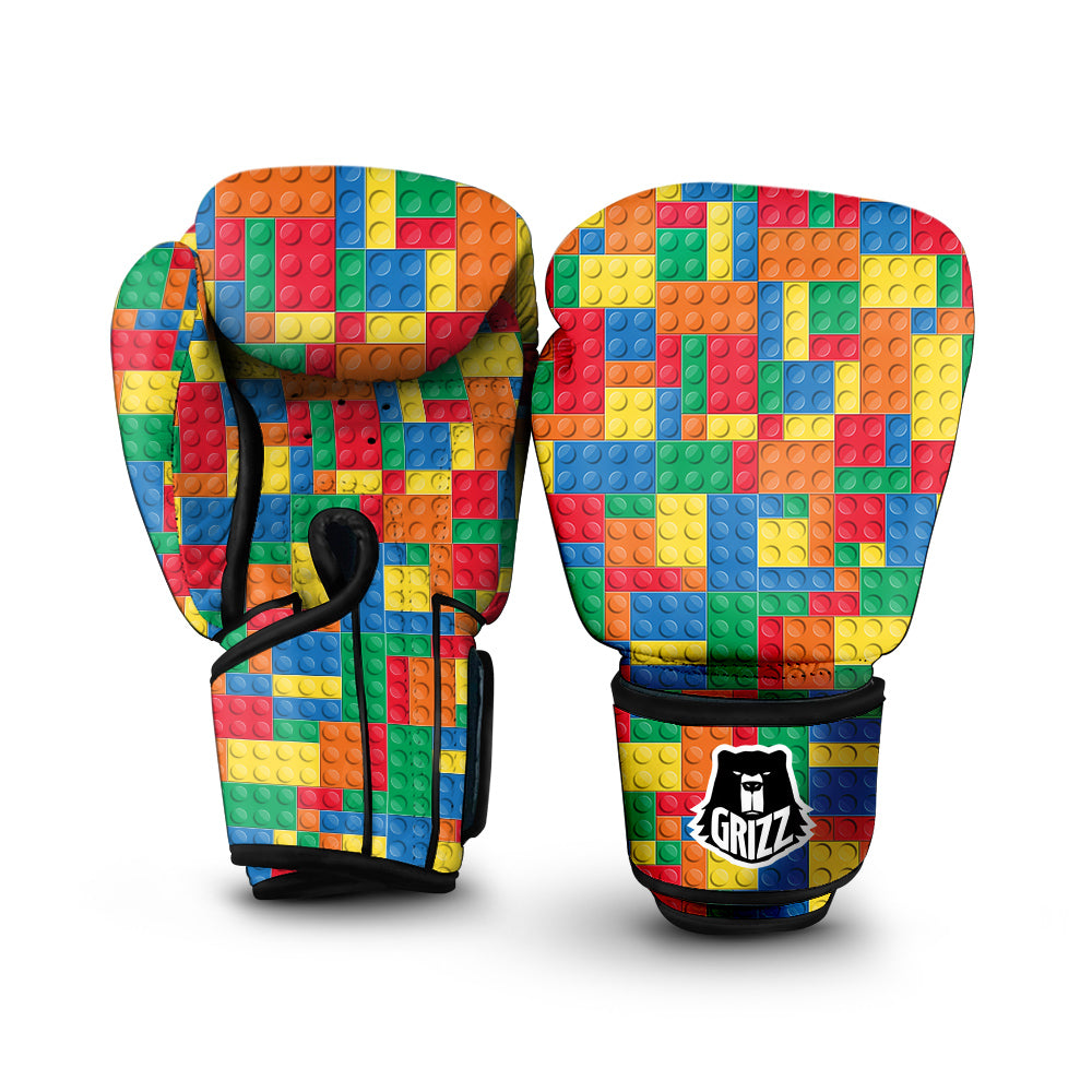 Building Blocks Colorful Plastic Print Boxing Gloves