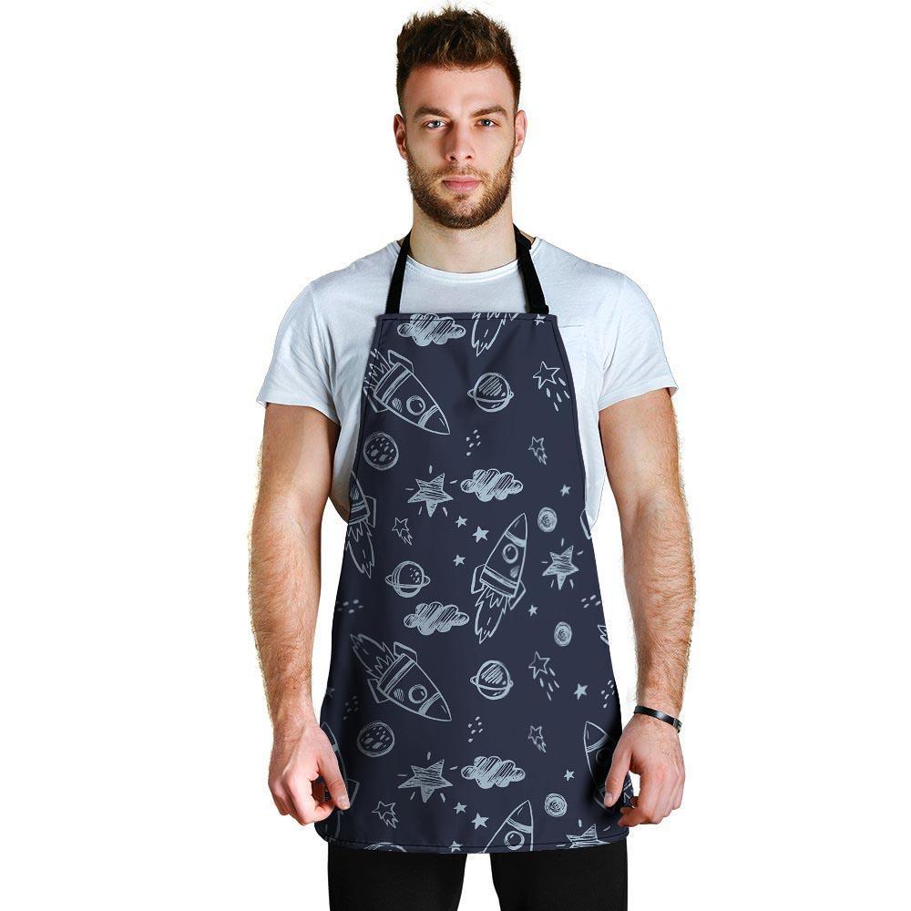 Cartoon Galaxy Space Men's Apron