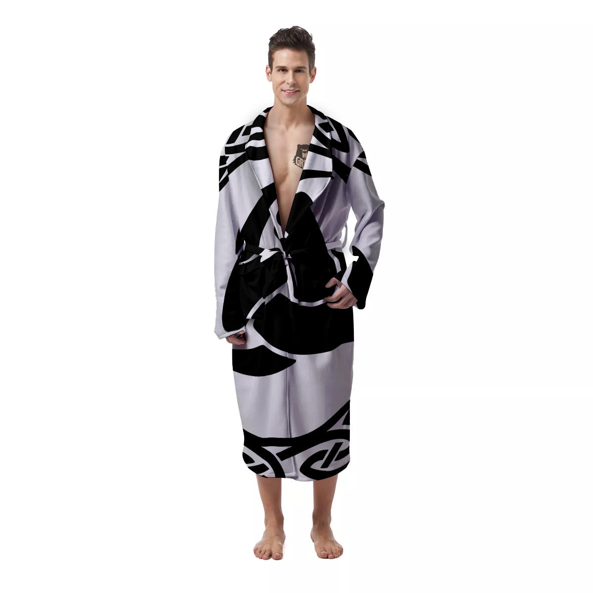 Celtic Endless Knot Symbols Print Men's Robe