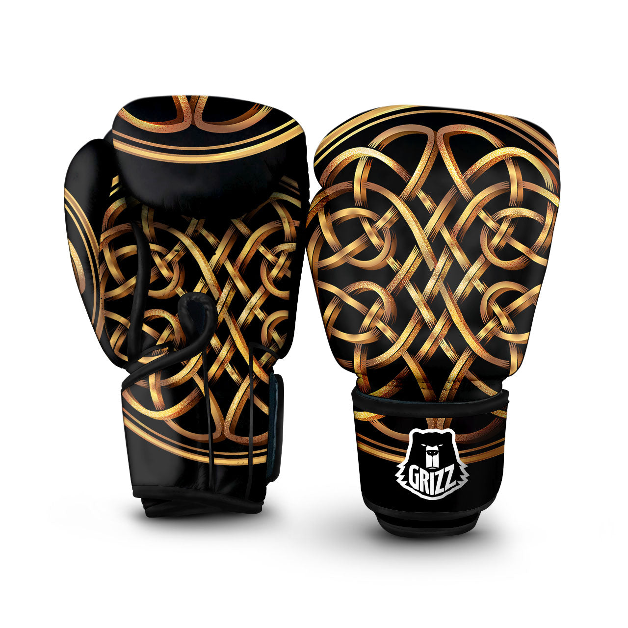 Celtic Knot Golden Print Boxing Gloves