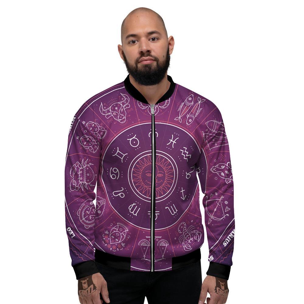 Circle Zodiac Symbols Print Men's Bomber Jacket