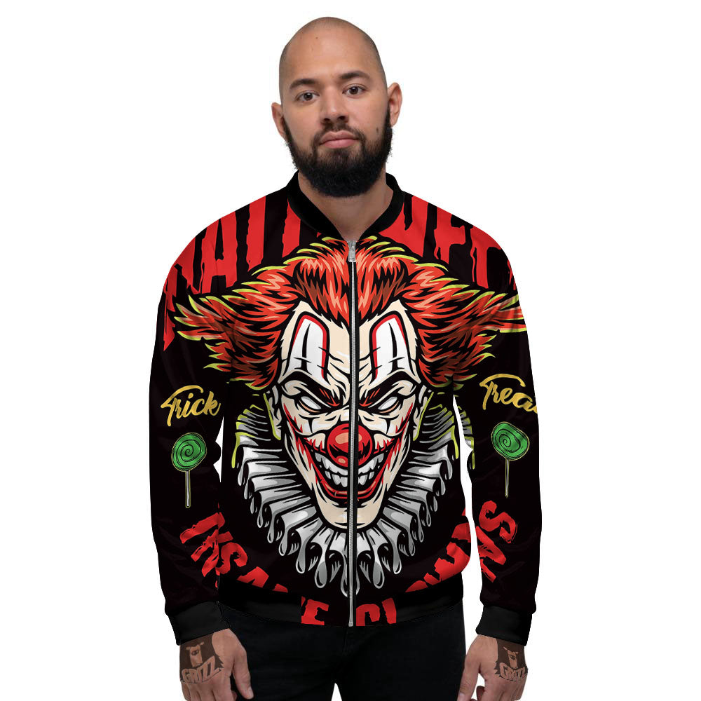 Clown Halloween Print Men's Bomber Jacket