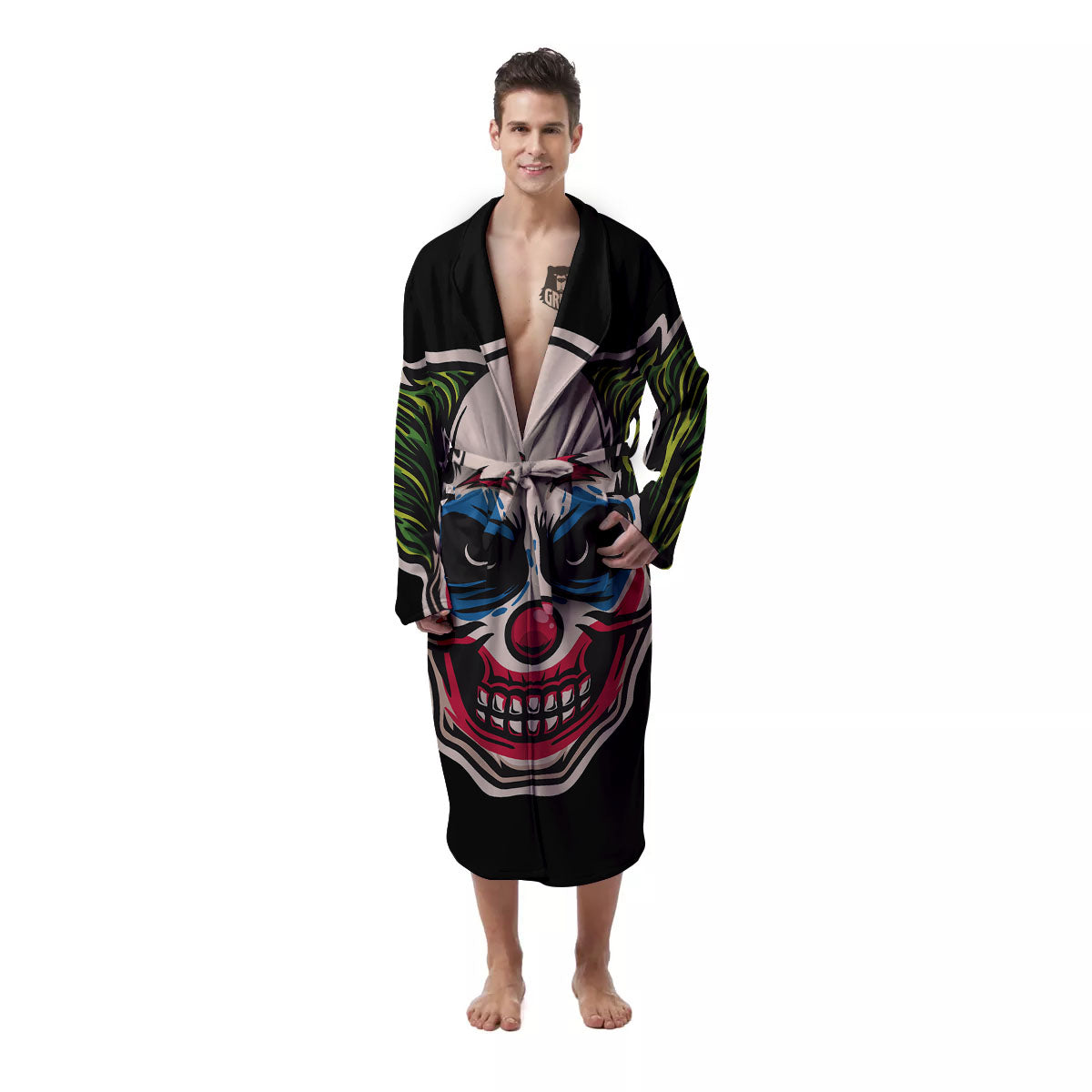 Clown Scary Cartoon Print Men's Robe