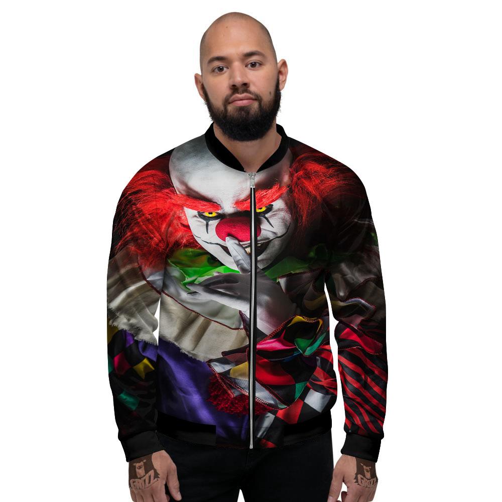 Clown Scary Print Men's Bomber Jacket