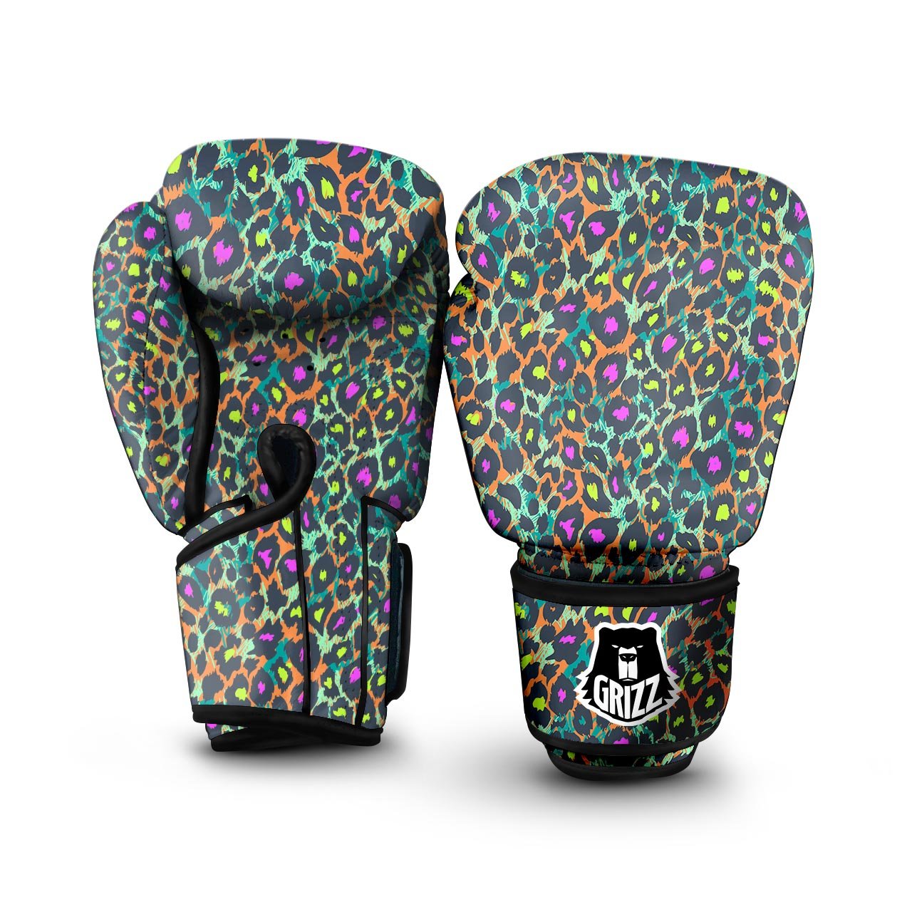 Colorful Neon Leopard Boxing Gloves