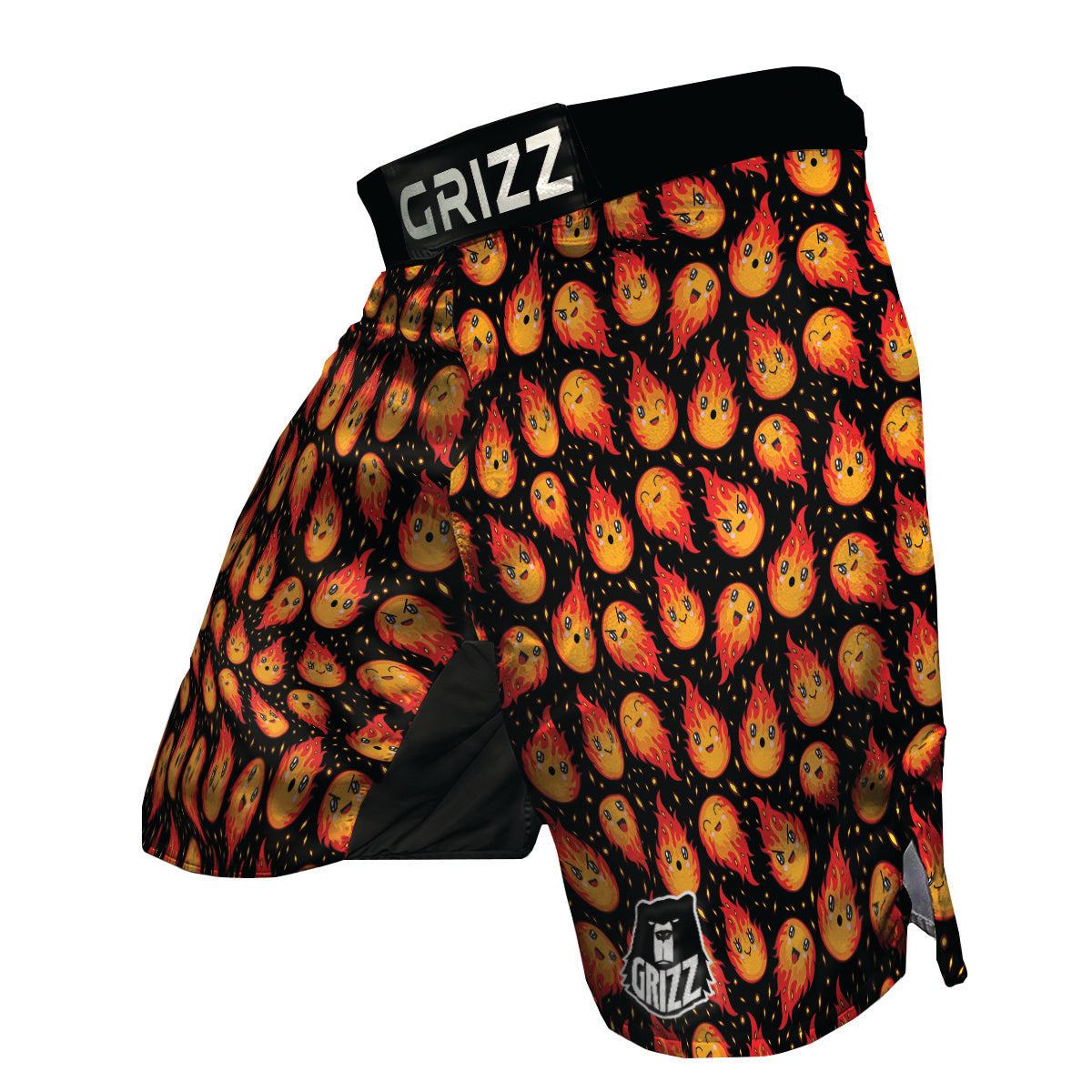 Cute Fire Cartoons Print Pattern MMA Shorts