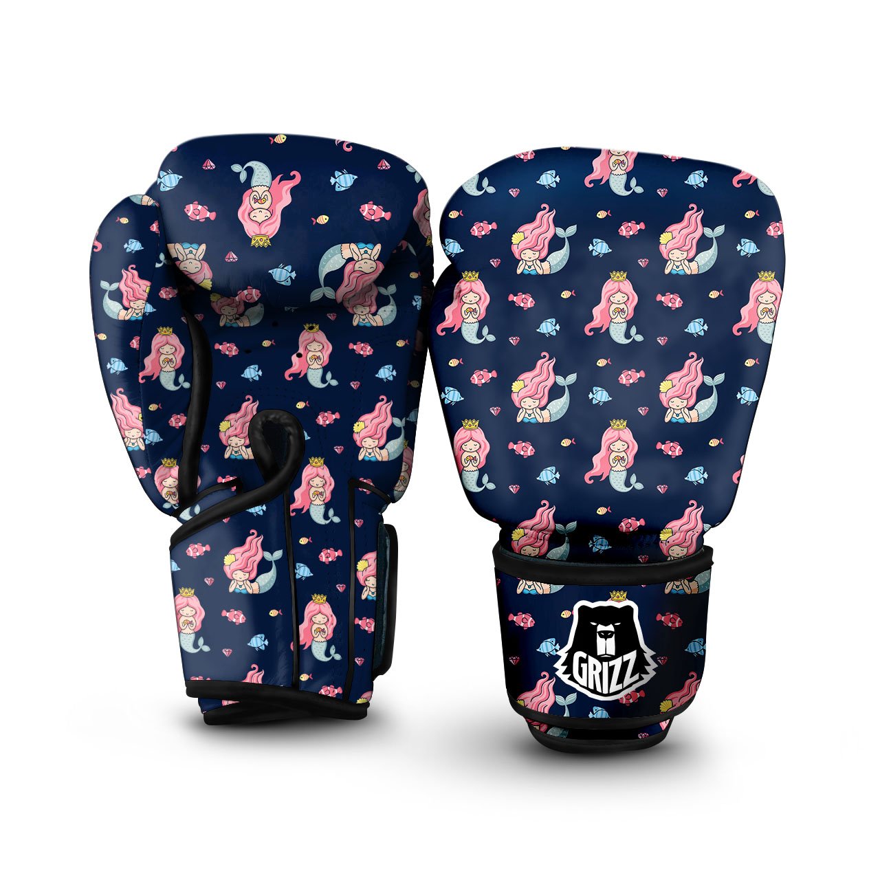 Cute Little Mermaid Print Pattern Boxing Gloves