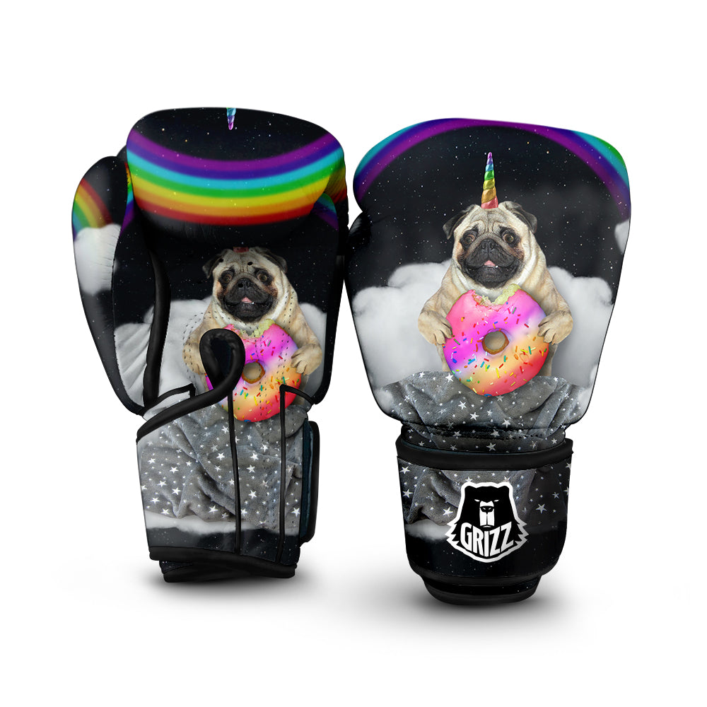 Cute Pug Unicorn Print Boxing Gloves