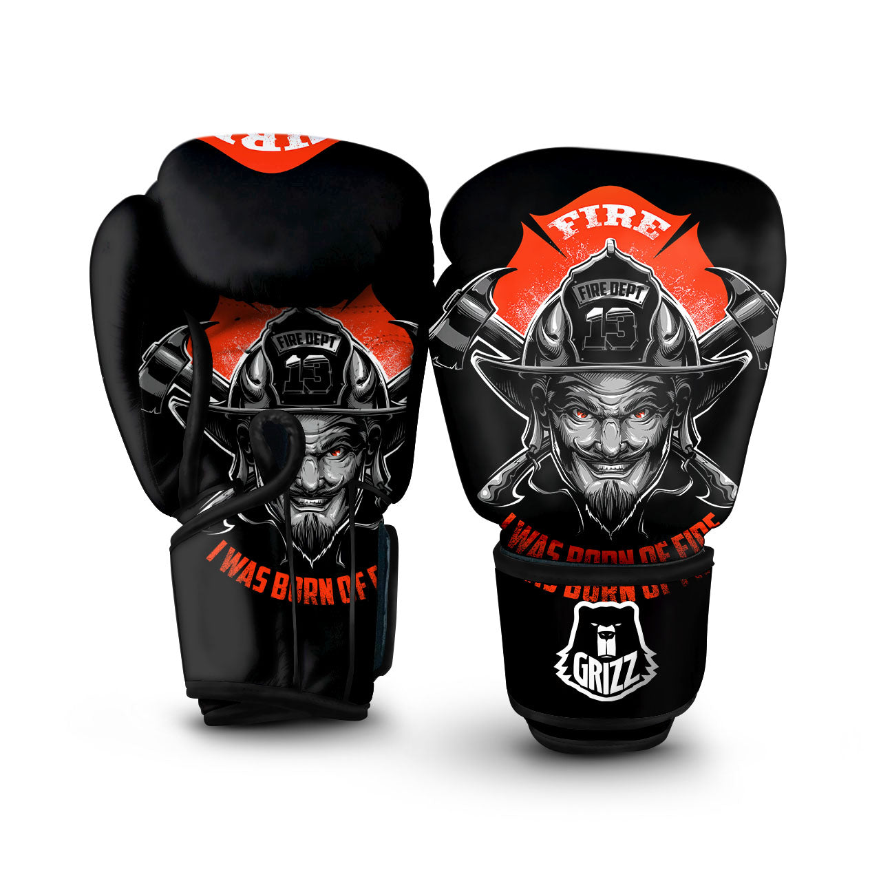Devil Firefighter Print Boxing Gloves