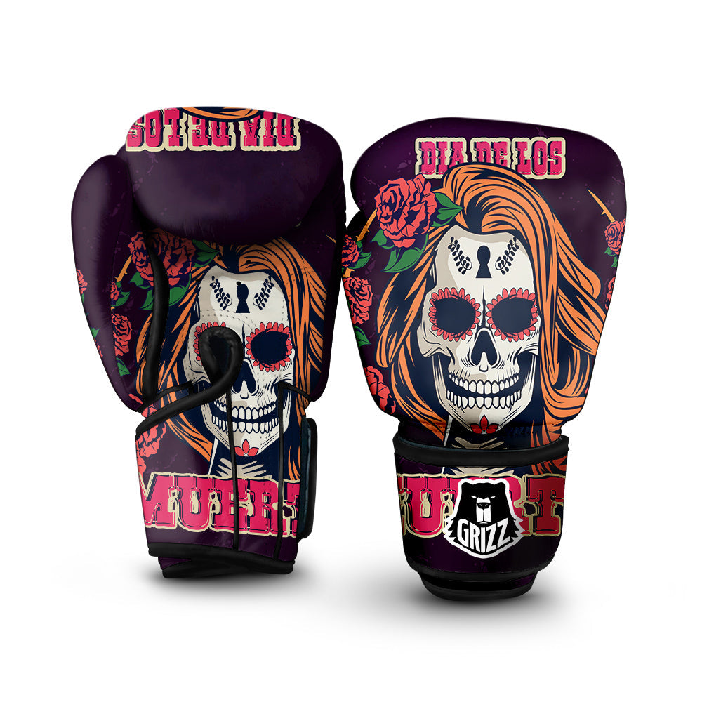 Dia De Los Muertos Calavera Girl Print Boxing Gloves