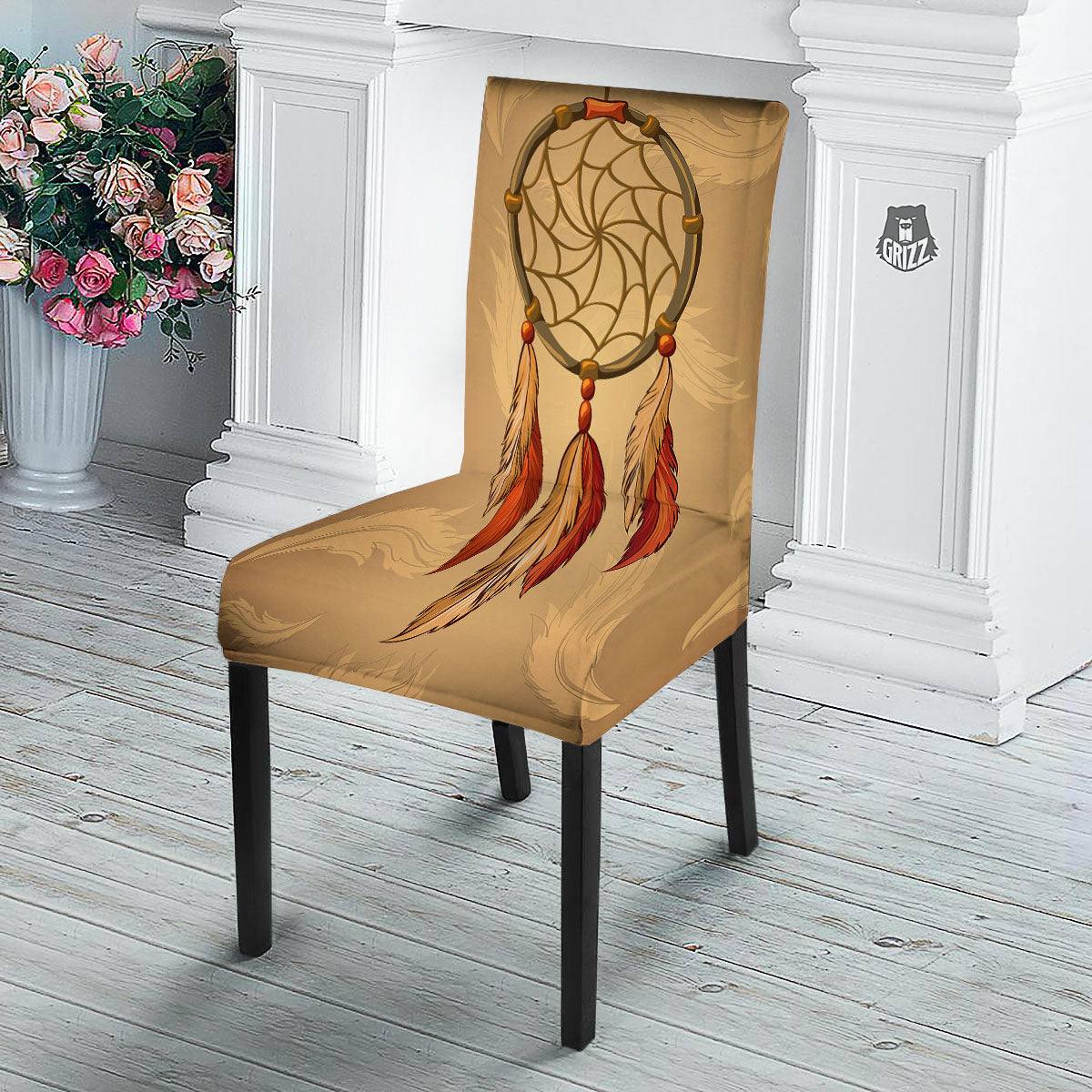 Dream Catcher Native American Print Dining Chair Slipcover