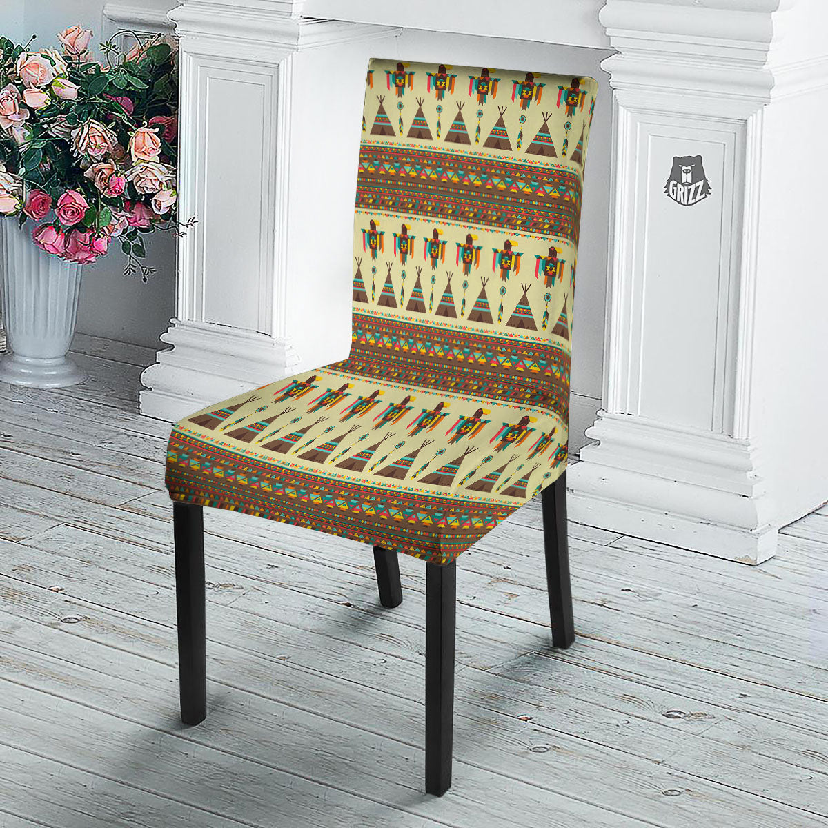 Eagle Native American Print Pattern Dining Chair Slipcover