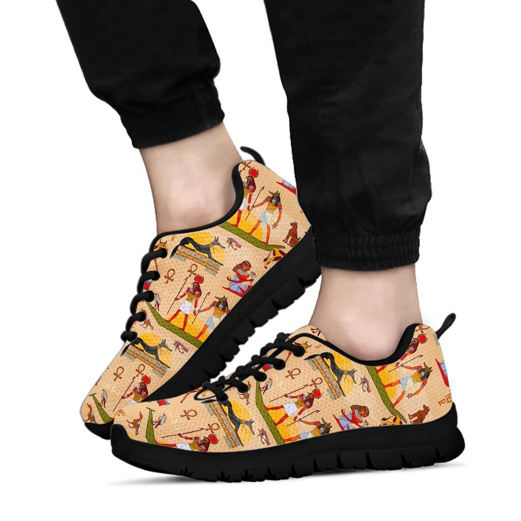 Egyptian Print Pattern Sneaker Shoes For Men Women