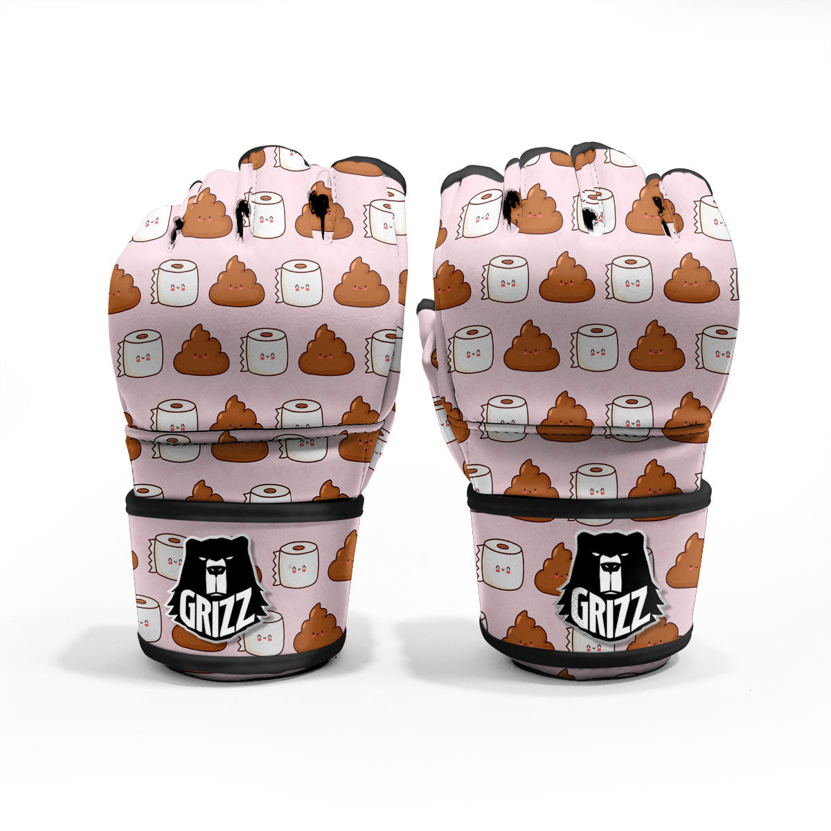 Emoticons Poop Print Pattern MMA Gloves