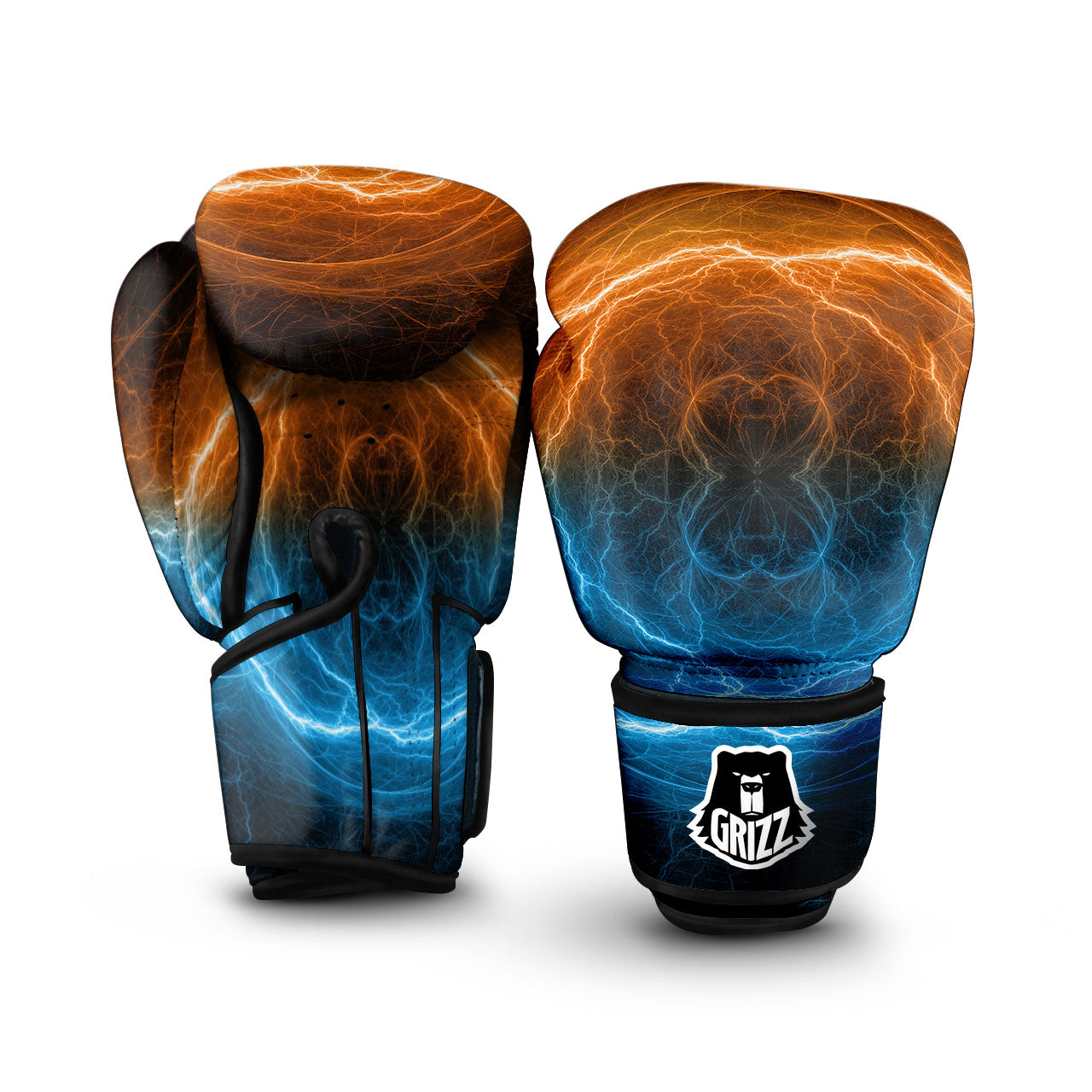 Energy Ice And Fire Print Boxing Gloves