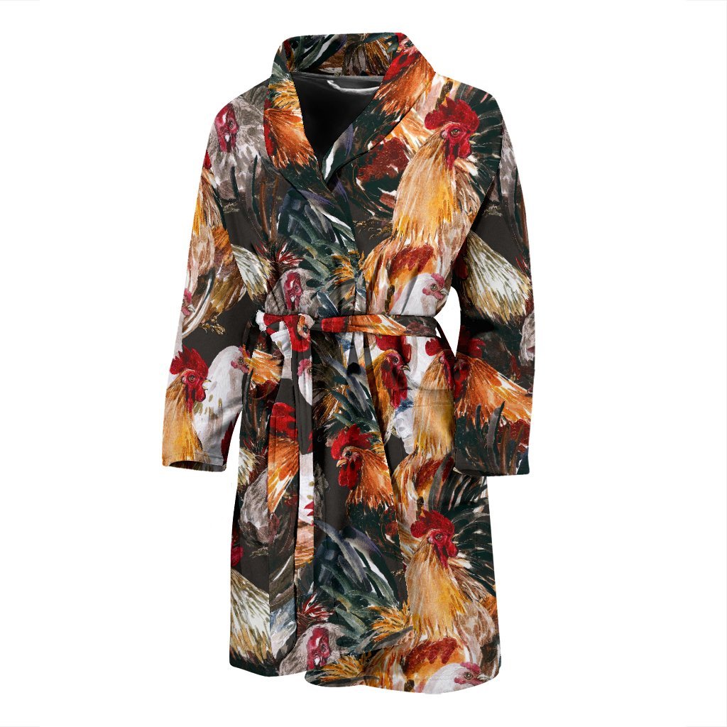 Farm Chicken Hen Pattern Print Men Long Robe