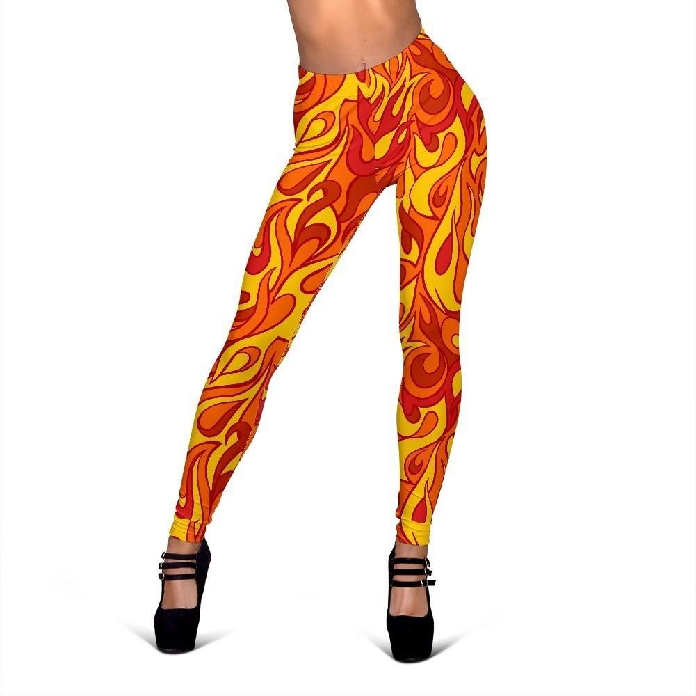 Flame Fire Print Pattern Women Leggings