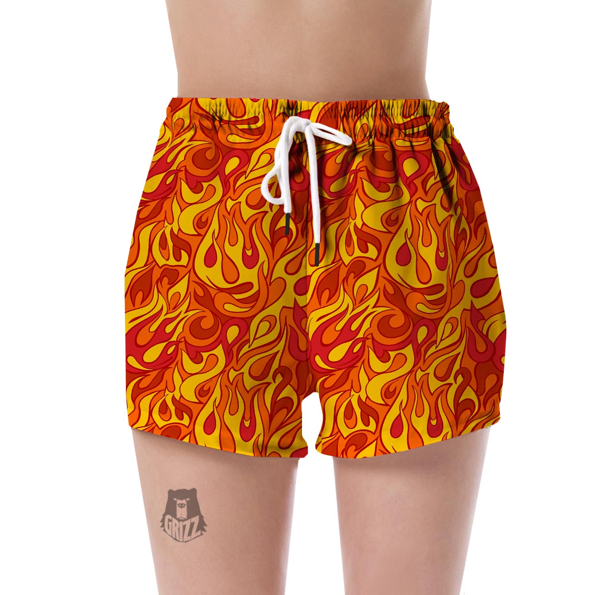 Flame Fire Print Pattern Women's Shorts