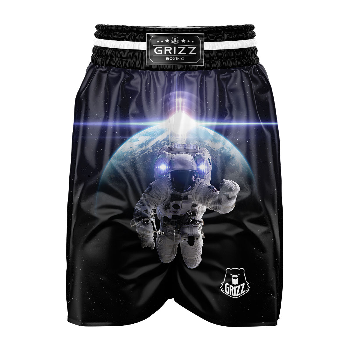 Floating Astronaut In Outer Space Print Boxing Shorts