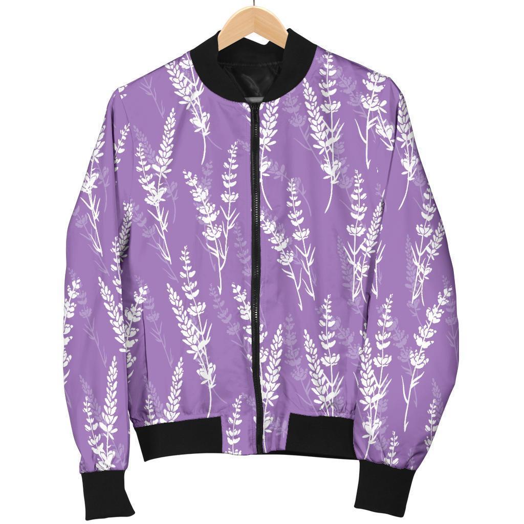 Floral Lavender Print Pattern Men's Bomber Jacket