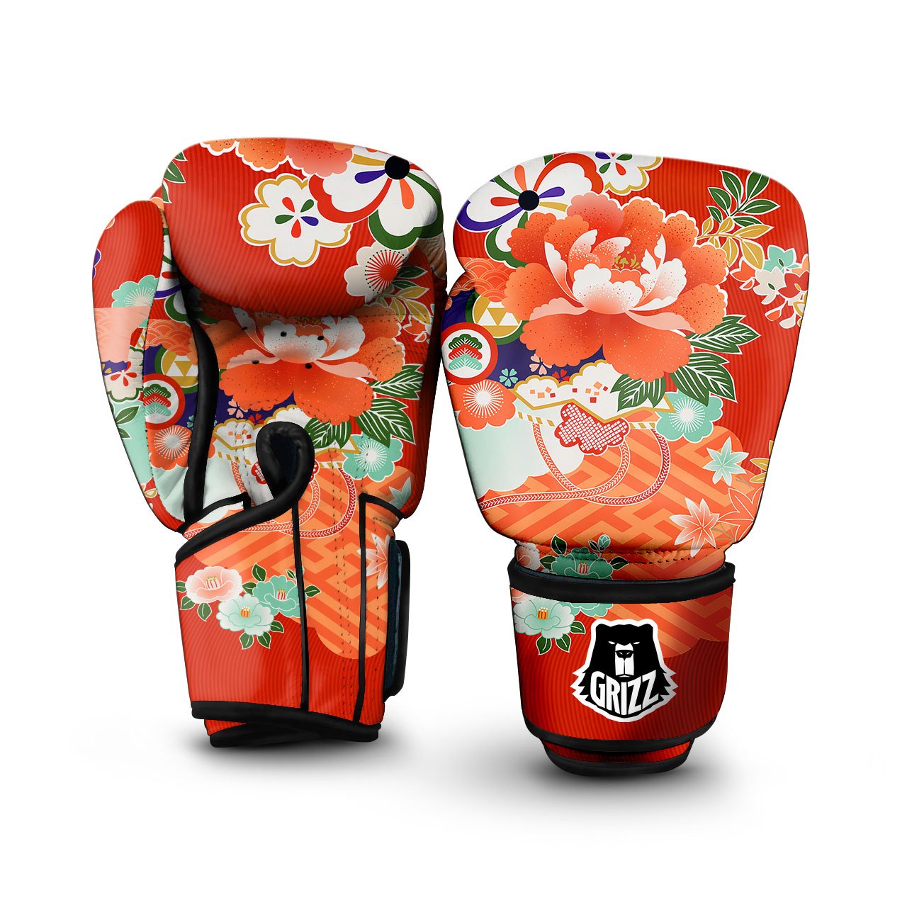 Flower Japanese Print Boxing Gloves