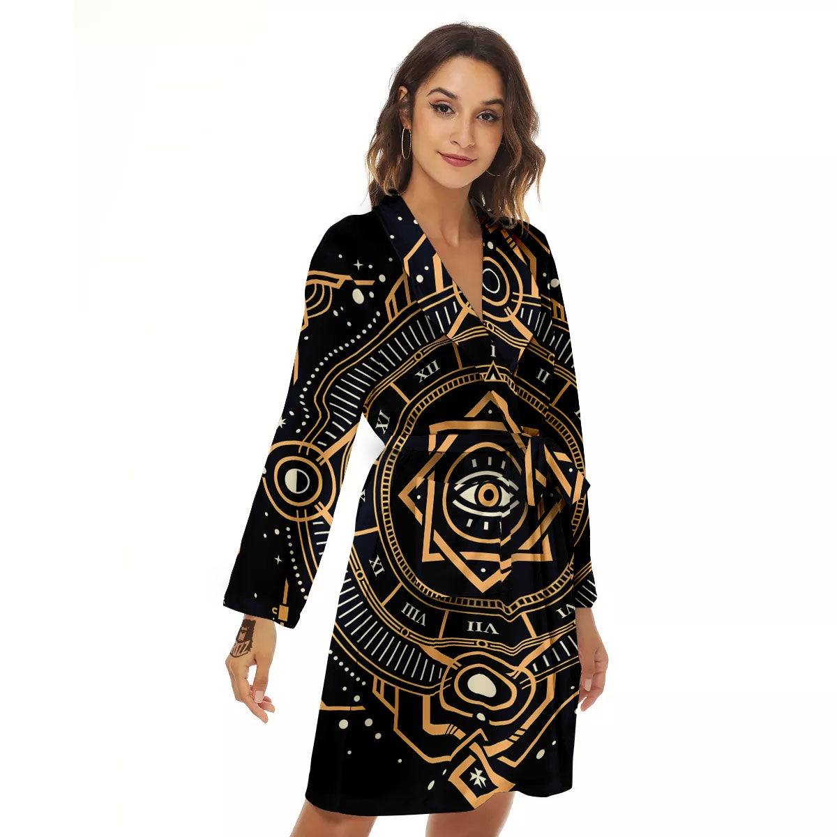 Freemasonry Masonic Eye Print Women's Robe