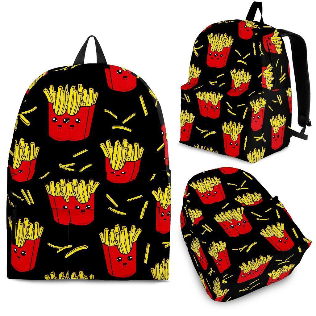 French Fries Cartoon Print Pattern Backpack