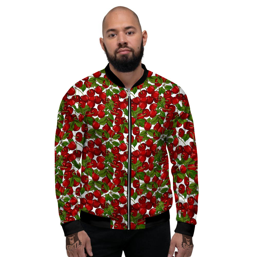 Fruit Cherry Print Pattern Men's Bomber Jacket