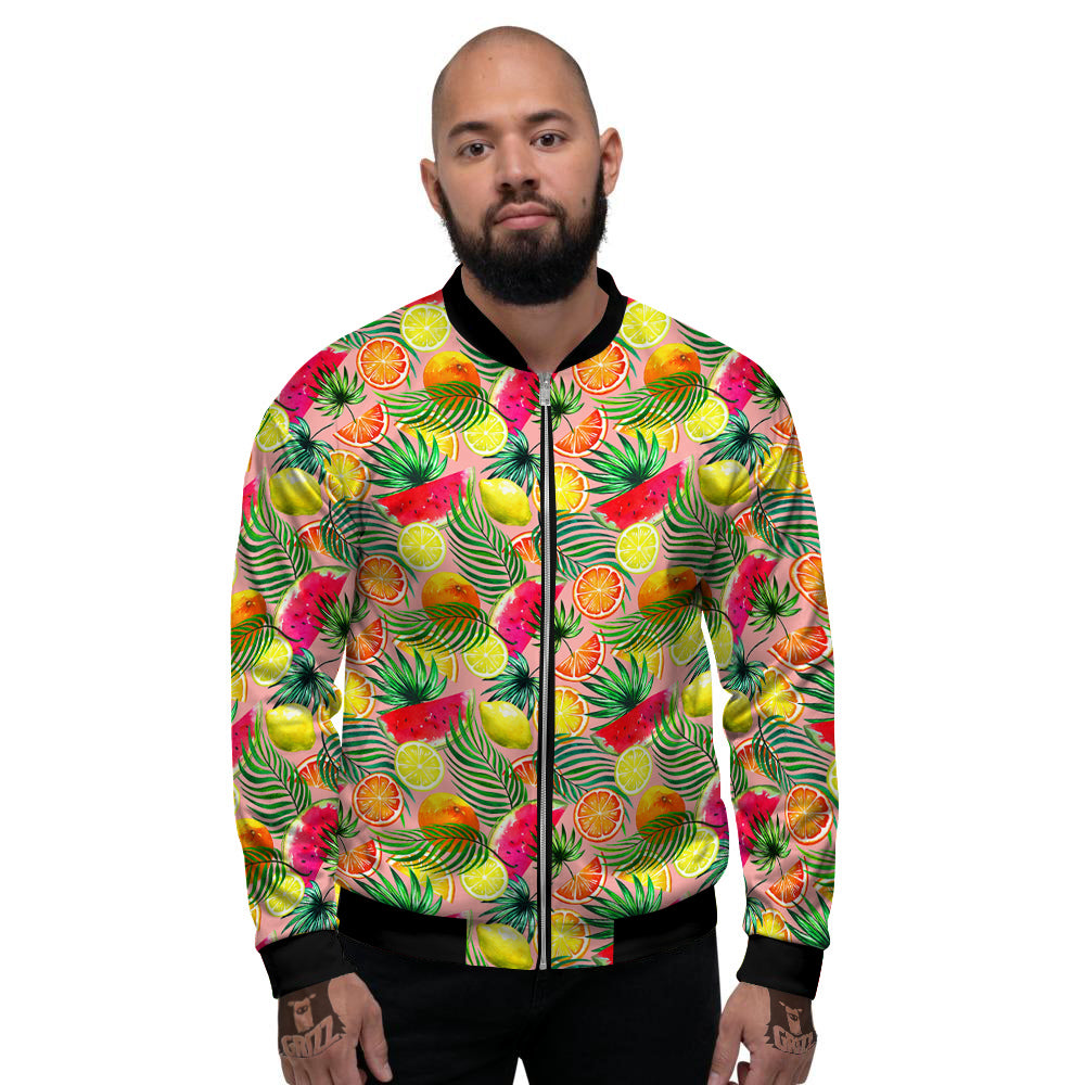 Fruits Cute Tropical Print Pattern Men's Bomber Jacket