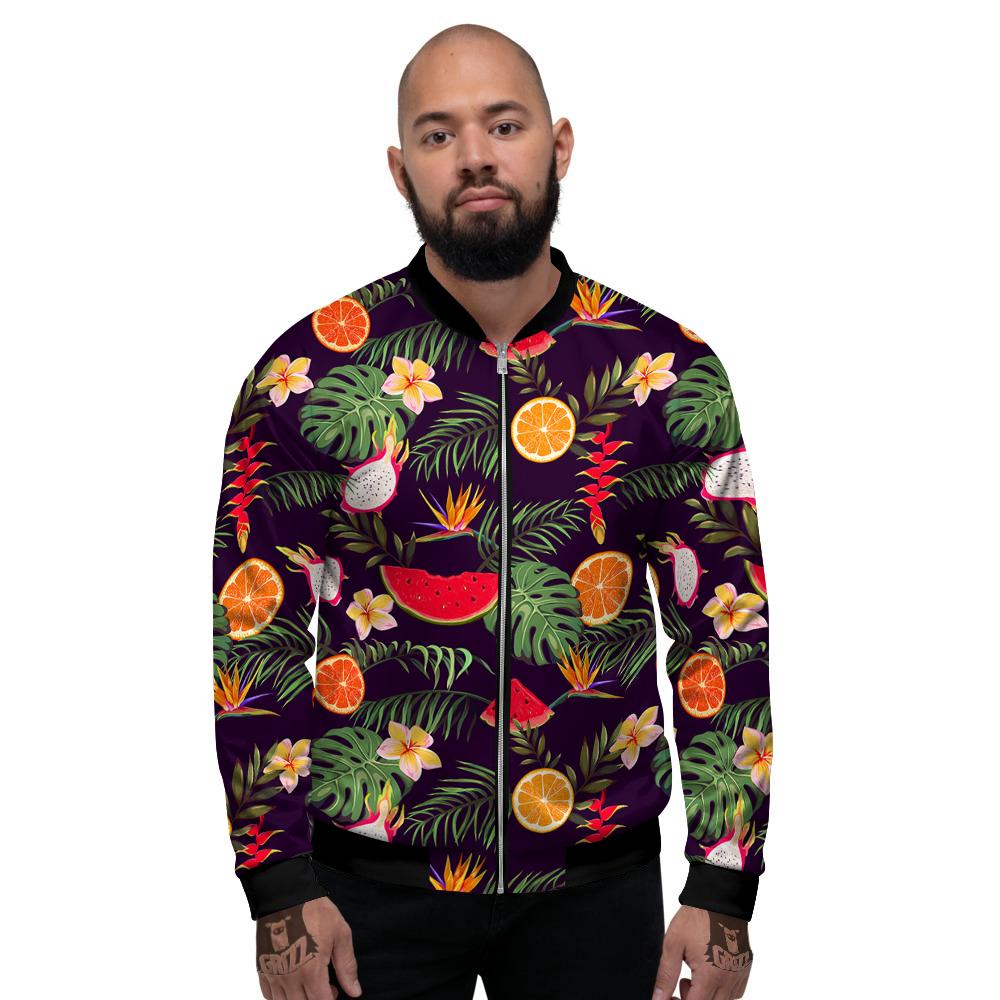 Fruits Tropical Print Pattern Men's Bomber Jacket