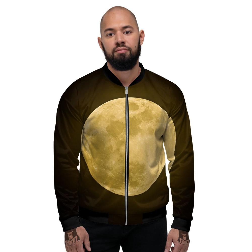 Full Moon Night Sky Print Men's Bomber Jacket